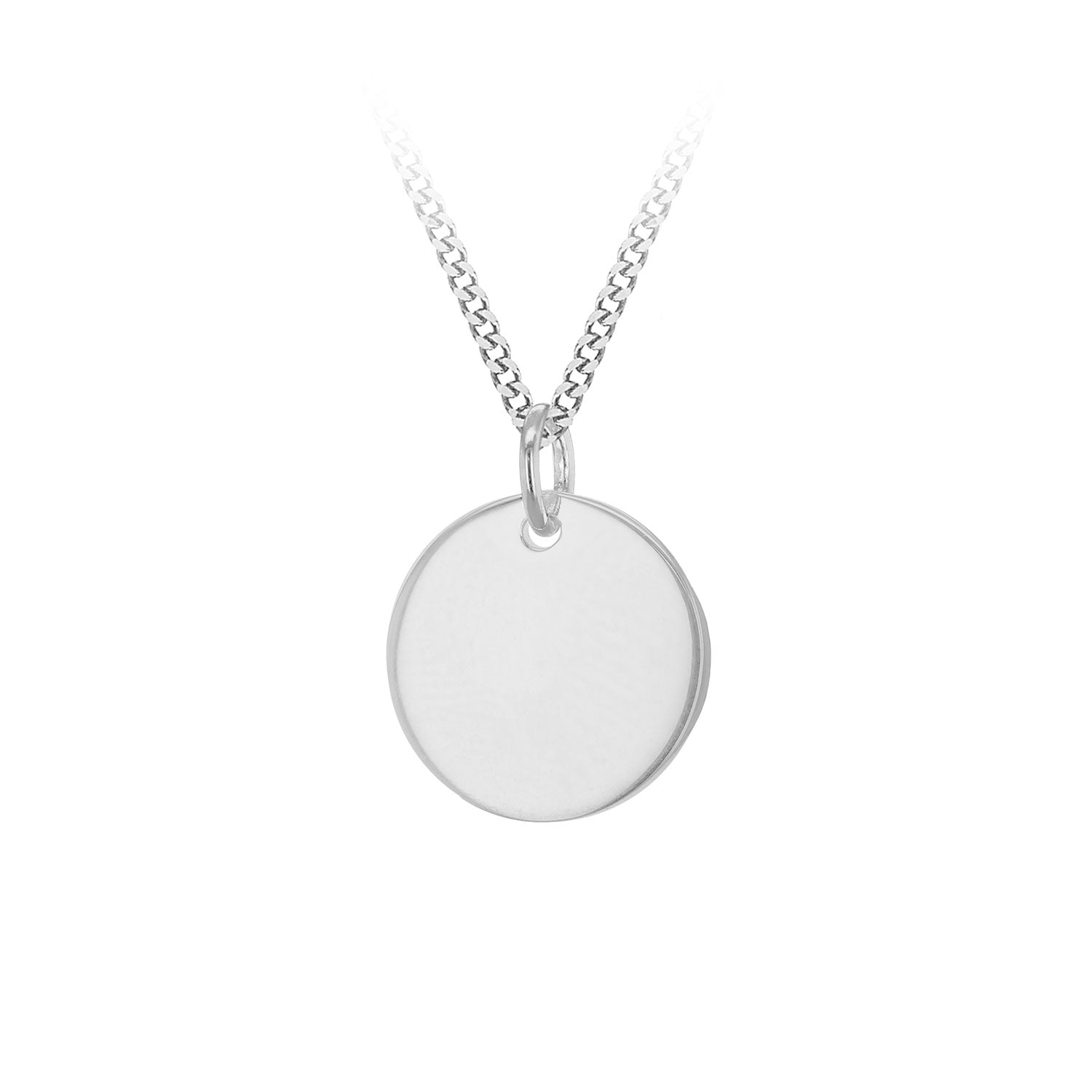 Sterling Silver Round Disc Necklace – The Mall Curios