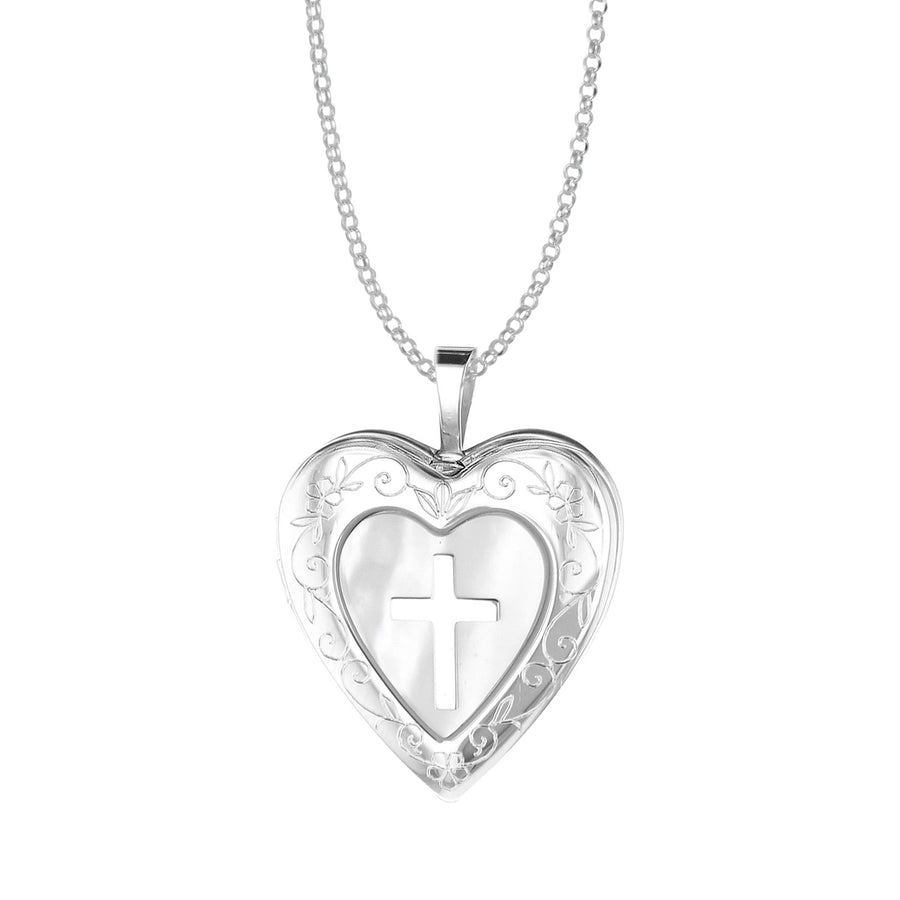 Sterling Silver Cross Heart Locket – The Mall Curios